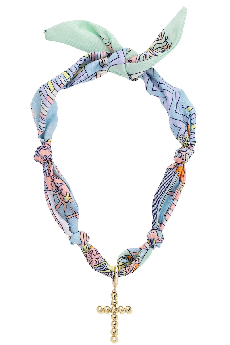 Canvas Style Louisa Beaded Cross Scarf Necklace, Pastel Multi – Charles ...