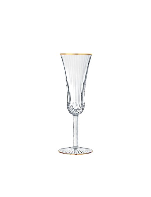 Saint-Louis Crystal Apollo Champagne Flute with Gold Rim – Charles Mayer