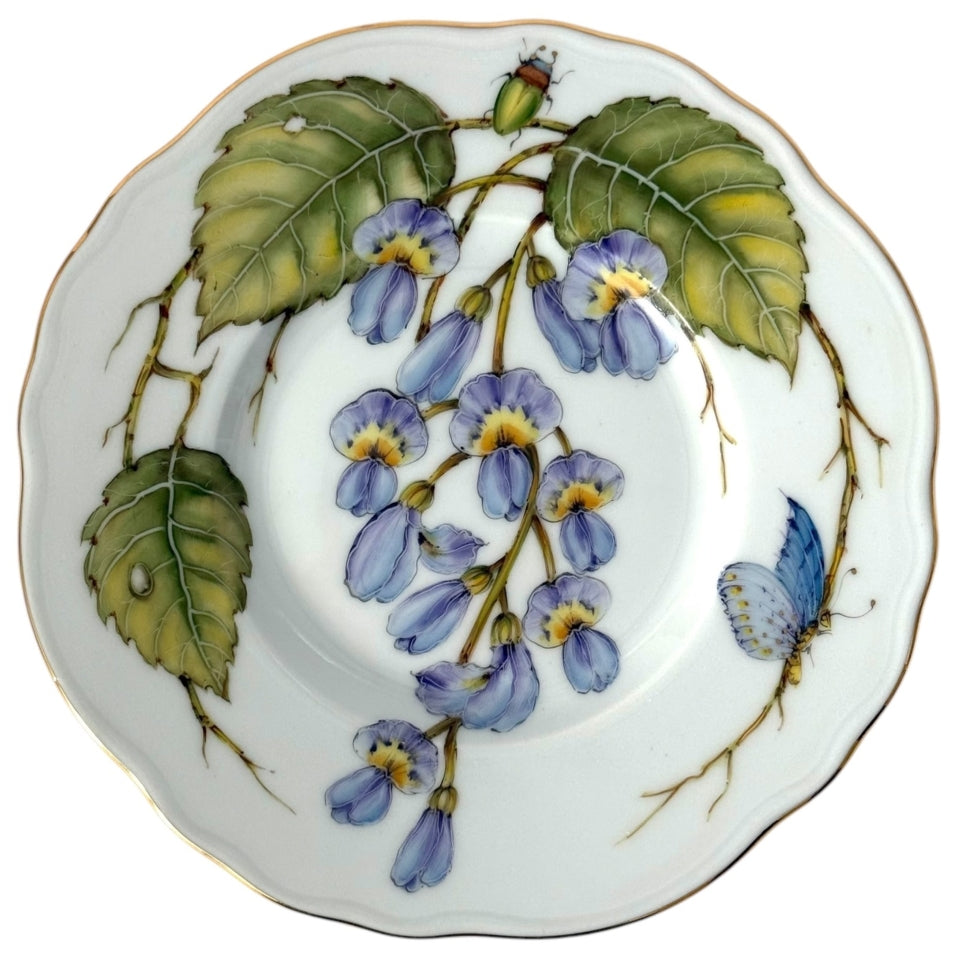 Anna Weatherley Rhapsody of Colors Wisteria Flower Bread & Butter Plat ...