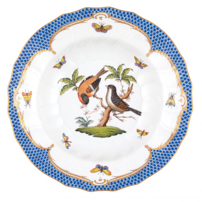 Herend Rothschild Bird Blue Rim Soup, Motif #12 – Charles Mayer
