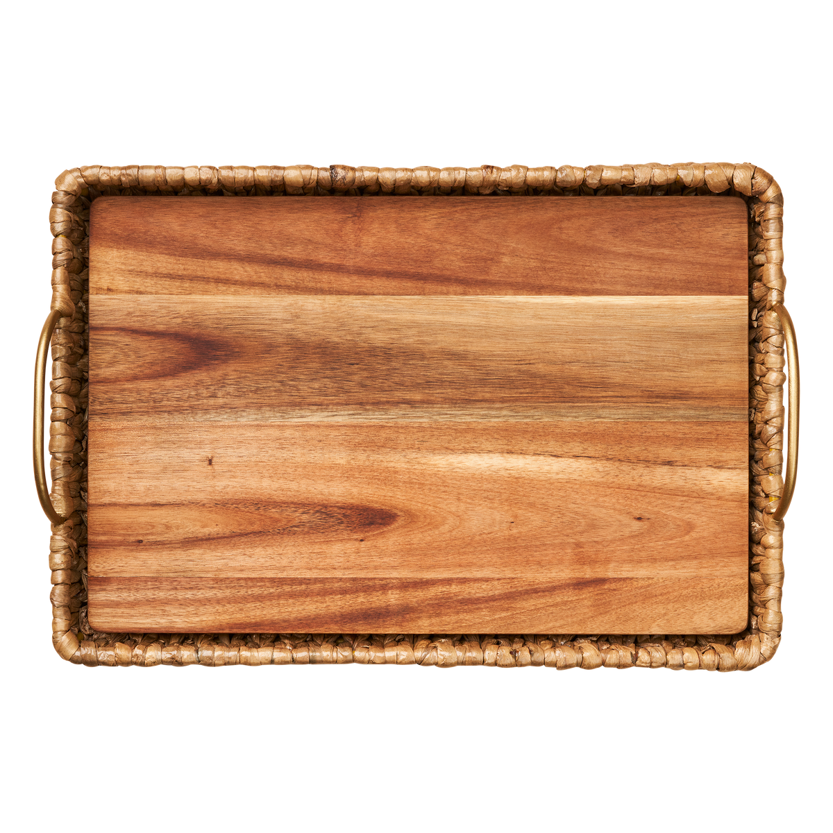 Sophistiplate Water Hyacinth Tray w/Handles and Acacia Liner, Lake Lif ...