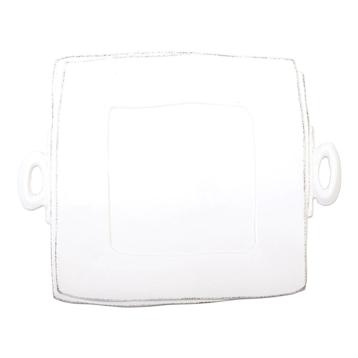 Vietri Lastra White Handled Square Platter – Charles Mayer